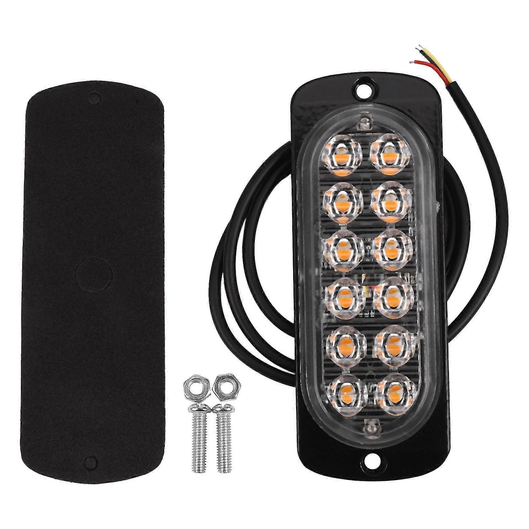 4 Pcs 12-led Flash Flashing Strobe Car Emergency Signal Led Orange ...