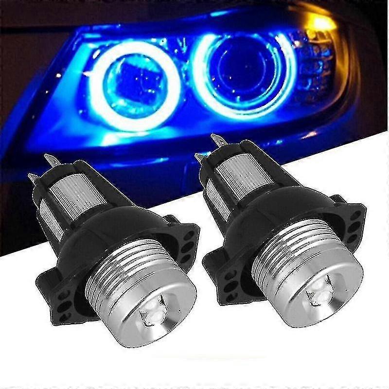 2pcs Blue Angel Eye Halo Ring Led Marker Light Bulb Kit For Bmw E90 E91 ...