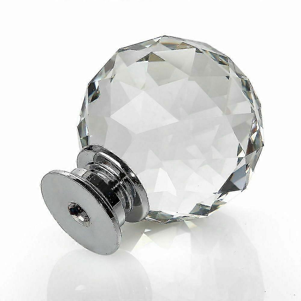 20 X Crystal Glass Door Knobs Diamond Drawer Knobs Cabinet Draw Pull ...