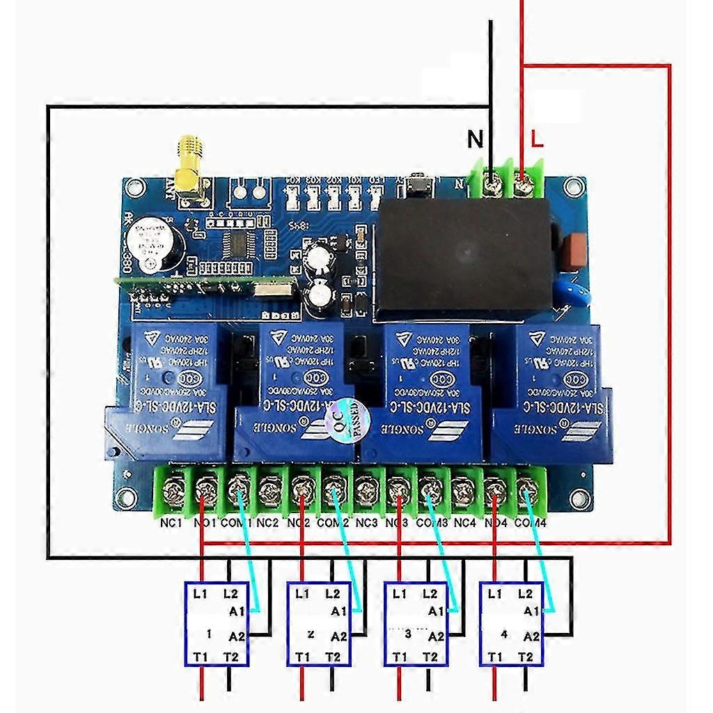 4 Channel Relay Switch Rf Wireless Remote Control System Receiver ...