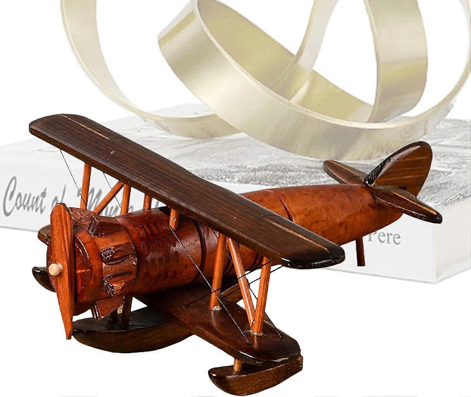 Wood Model Airplane | Wooden Aircraft Handicraft Model - Portable Wood ...