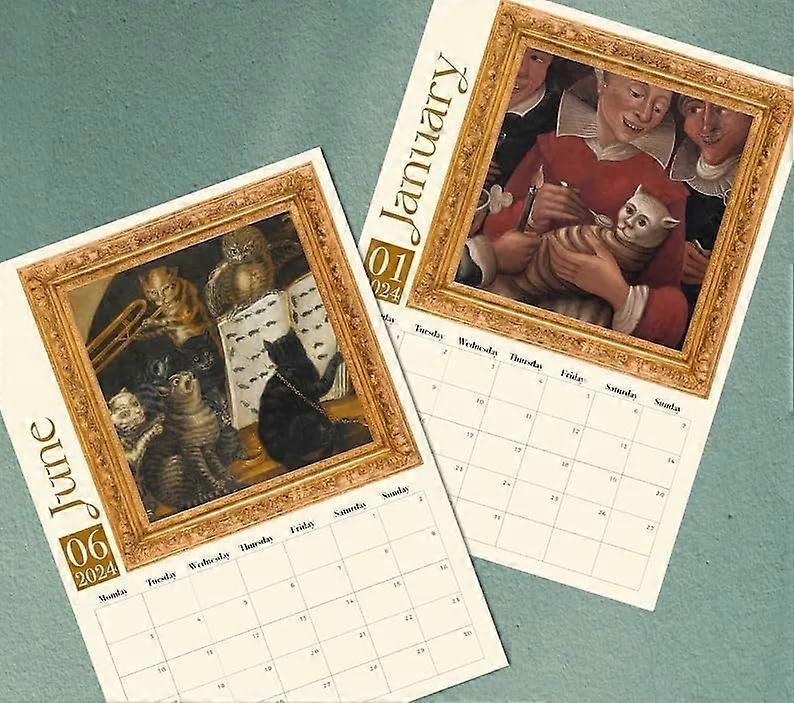 Weird Medieval Cats Calendar, Funny Weird Medieval Cat Calendar 2024 ...