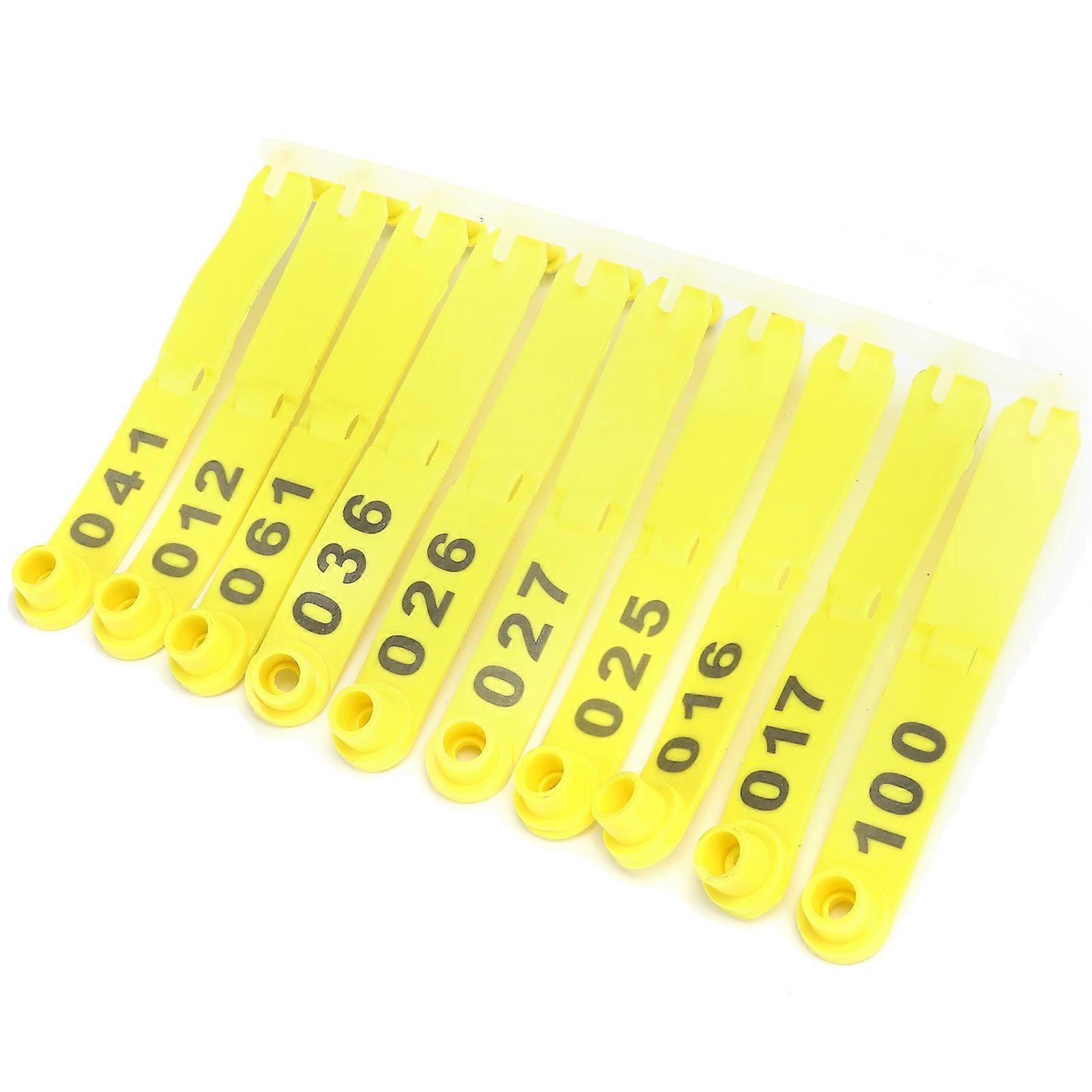 Sheep Ear Tags for Animal Identification 100Pcs Double Folded Yellow ...