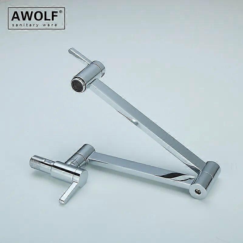 Awolf 5 Colors Pot Filler Chrome Wall Mounted Lengthen Folding Kitchen ...
