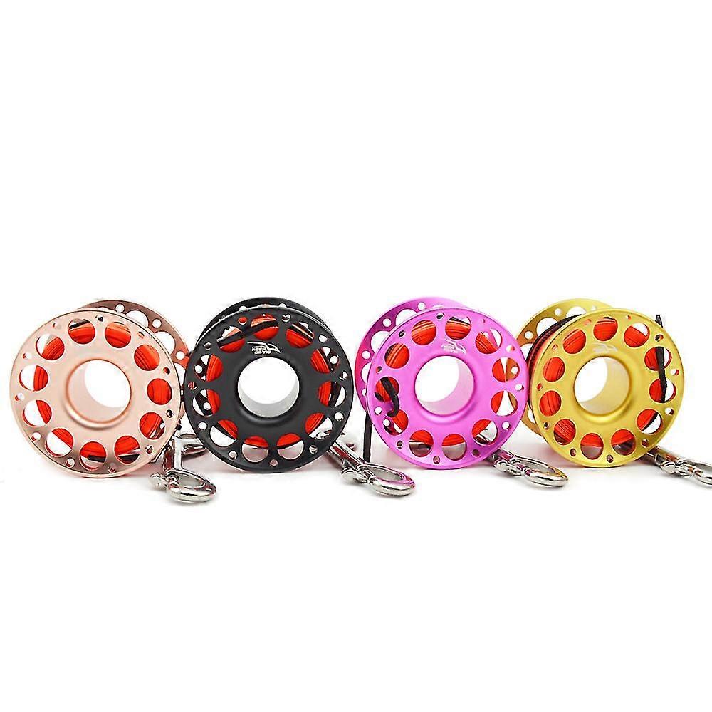 15M / 30M Dykning AluminiumLegering Spool Finger Reel med rostfritt stål dubbel ände krok SMB ...