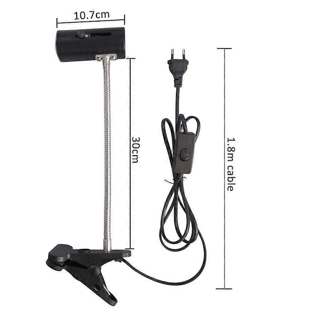 E27 Socket with Clamp and Switch for Reptile Lamp, 360 Adjustable with ...