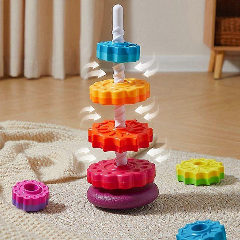 Rainbow Circle Stacker Montessoritoy is Suitable for Children Aged 1-3 ...