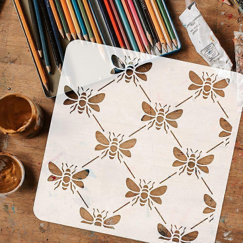 1pc French Bee Trellis Wall Stencil 30x30cm Hollow Out Bees Pattern ...