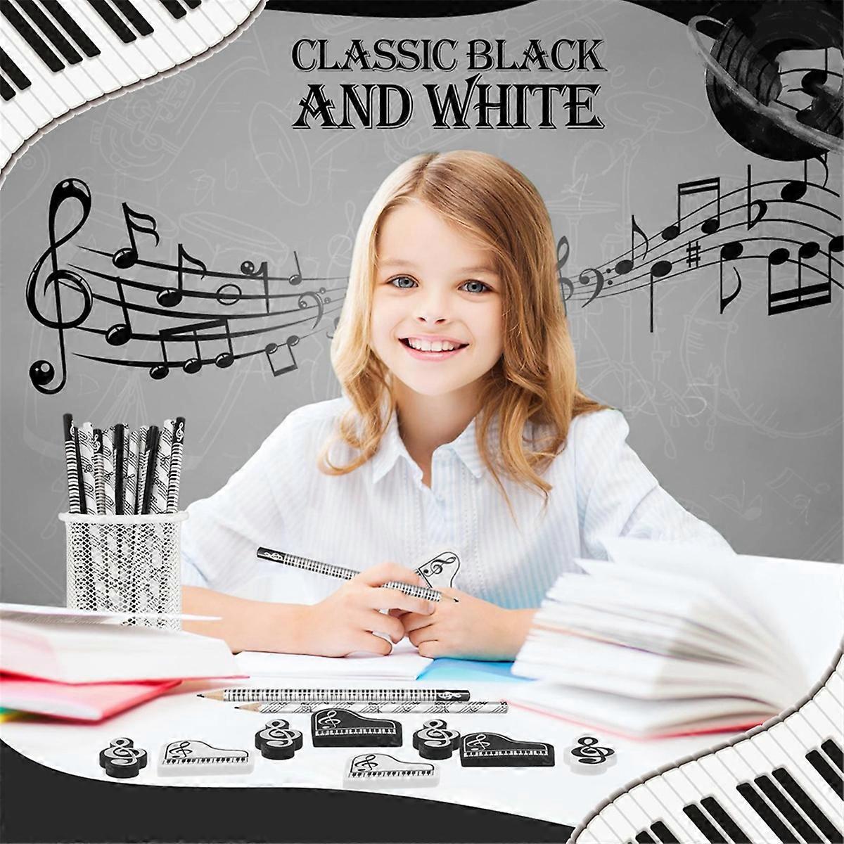 Music Pencils Music Note Pencil with Music Themed Erasers Wood Pencils ...