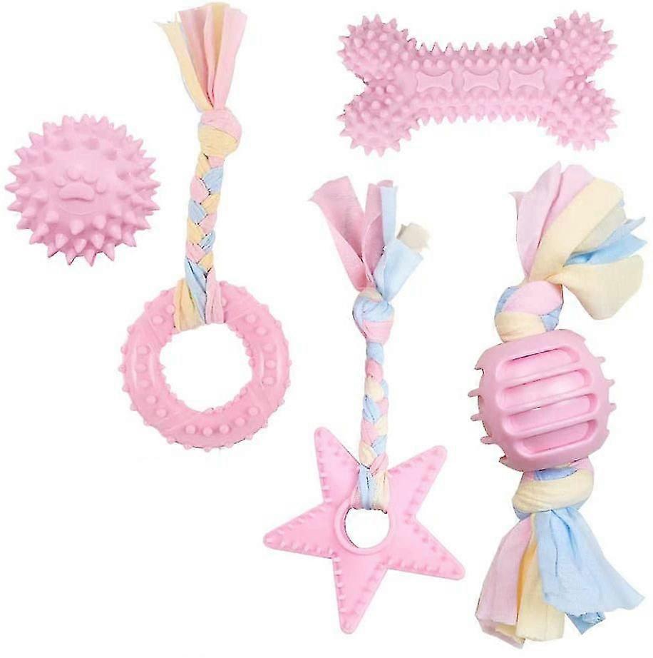 Dog Toy Rope With Ball, 5 Pcs Puppy Toys For Dogs Dental Care, Chew Dog ...