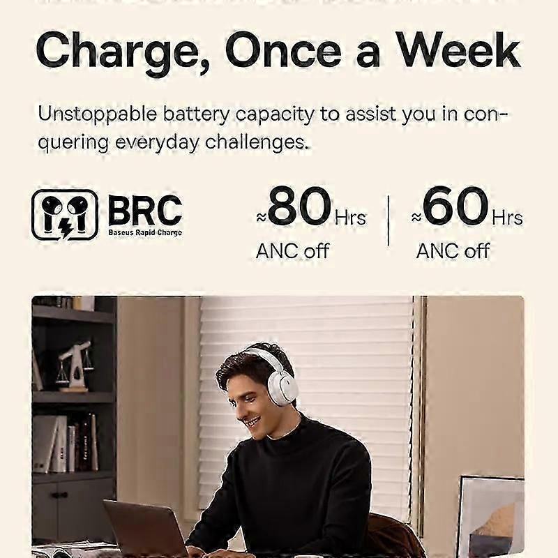 H1 Pro Wireless Headphone Hybrid -48db Active Noise Cancellation ...