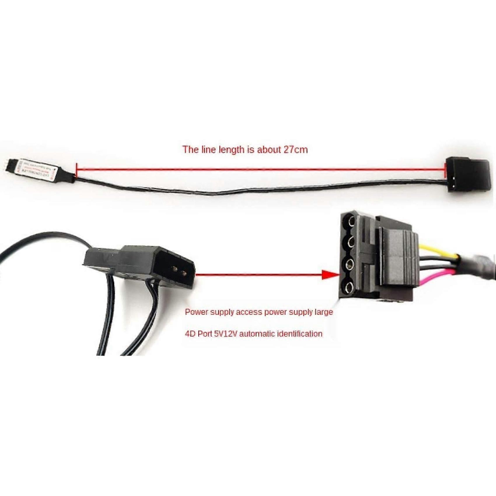 Computer Fan Lighting Effect Controller,5V 3-Pin/12V 4-Pin RGB Fan ...