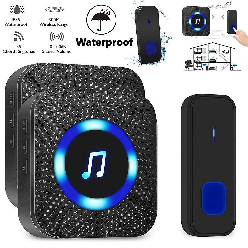 Led wireless doorbell 1000ft waterproof door bell outdoor home security ...