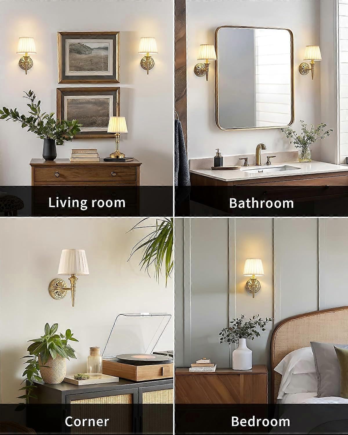 LED Wall Sconce Set of 2 Cordless Rechargeable 5200mAh Touch Dimmable ...