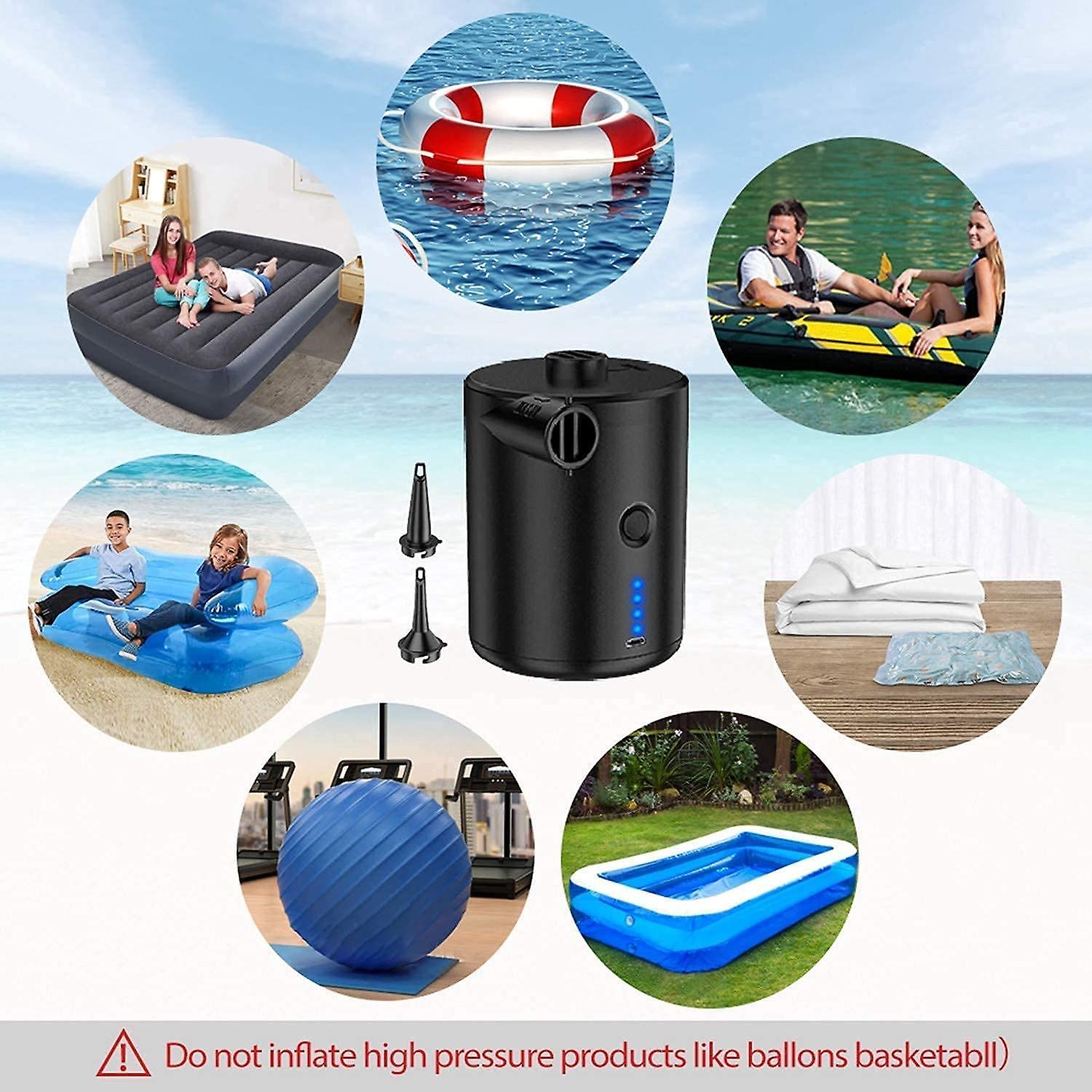 Electric Air Pump, Rechargeable Air Mattress Pump, Fast Air Inflator ...