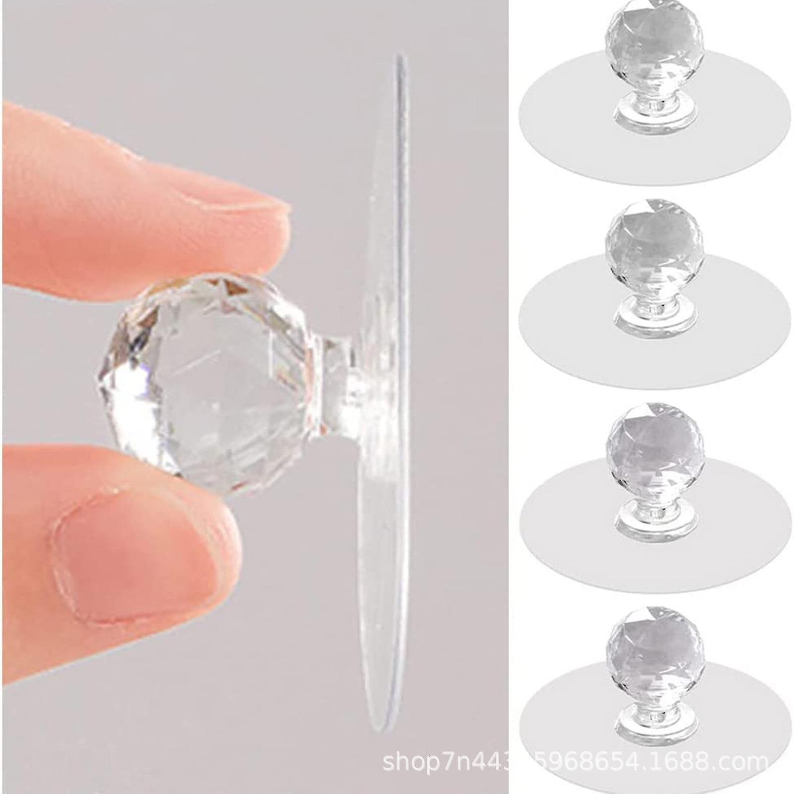 Transparent Round Drawer Pull Self - Adhesive Diamond Handle for ...