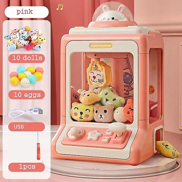 Diy Automatic Doll Machine Kids Coin Operated Play Game Mini Claw Catch ...