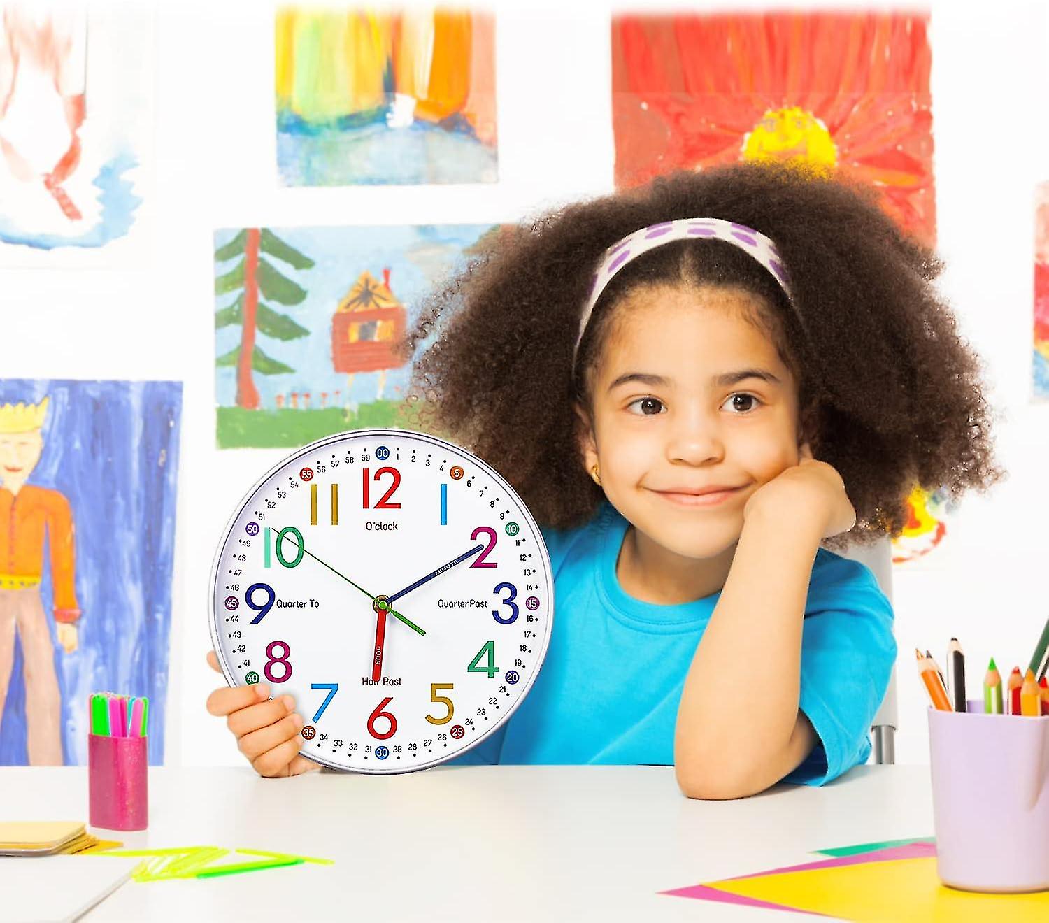 Analog Learning Clock For Kids - Children's Wall Clock - Educational ...