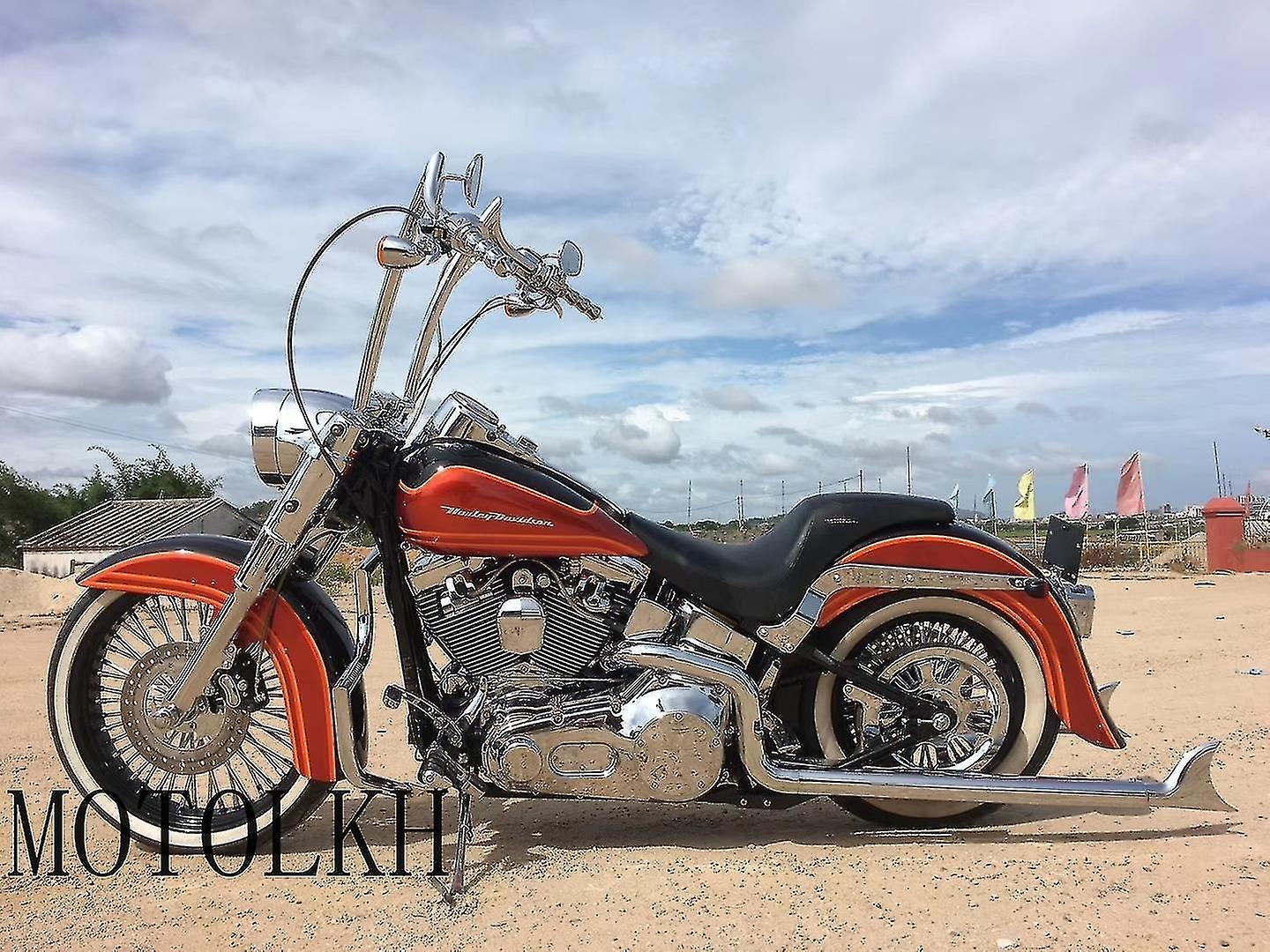 Chrome Dual Exhaust System For Harley Heritage Softail Classic Fat Boy ...