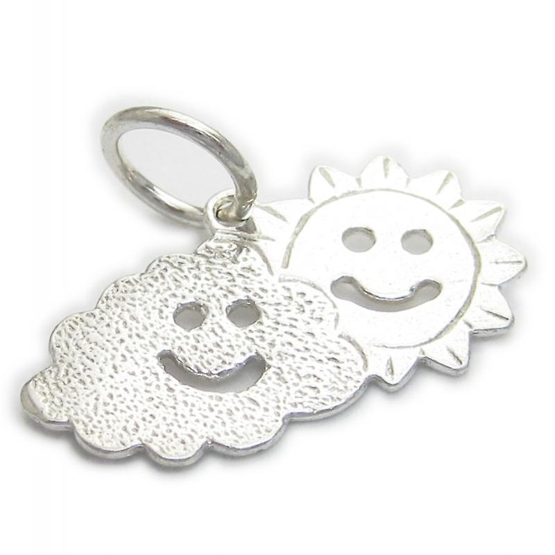 Sun Appering Over A Cloud Sterling Silver Charm .925 X 1 Weather Charms ...
