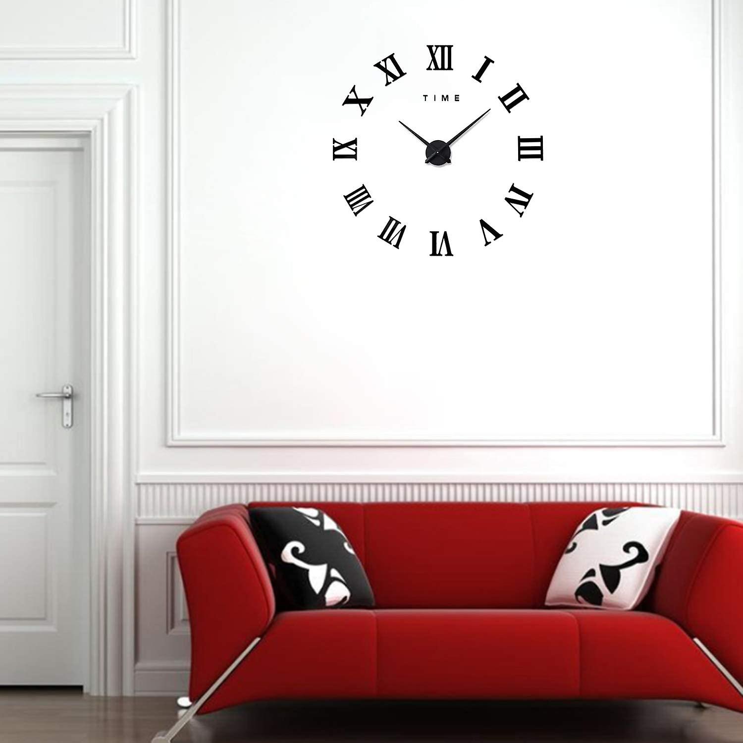 DIY Modern 3D Wall Clock, Large Wall Clock Roman Numerals Large Clock ...