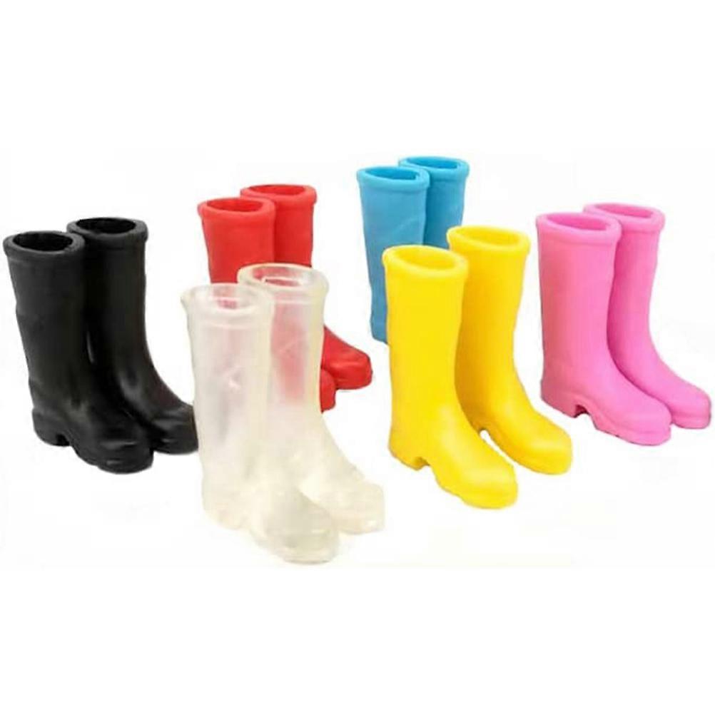 6 Pairs of Mini Rain Boots Mini House Ornaments Small Rain Shoe ...