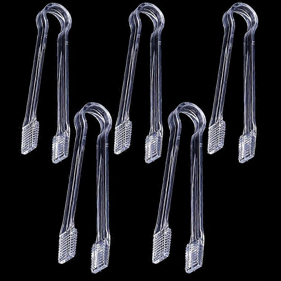 5/10Pcs Clear Mini Serving Tongs - Durable Plastic Food Clips for Ice ...