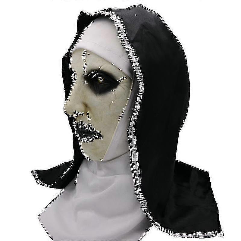 Halloween Christmas The Town Nun Cosplay Full Head Latex Mask Halloween ...