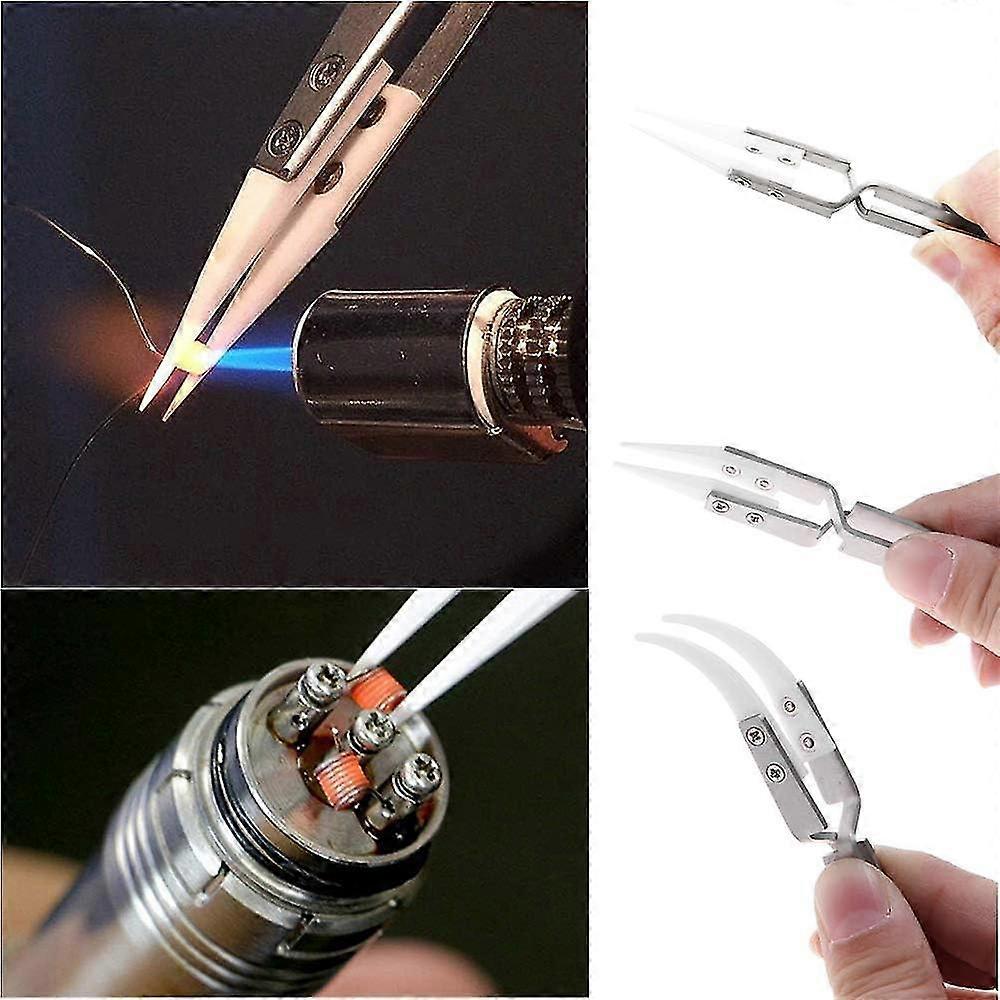 3-Pack Anti-Static Ceramic Tweezers Tweezers Precision Inverted ...