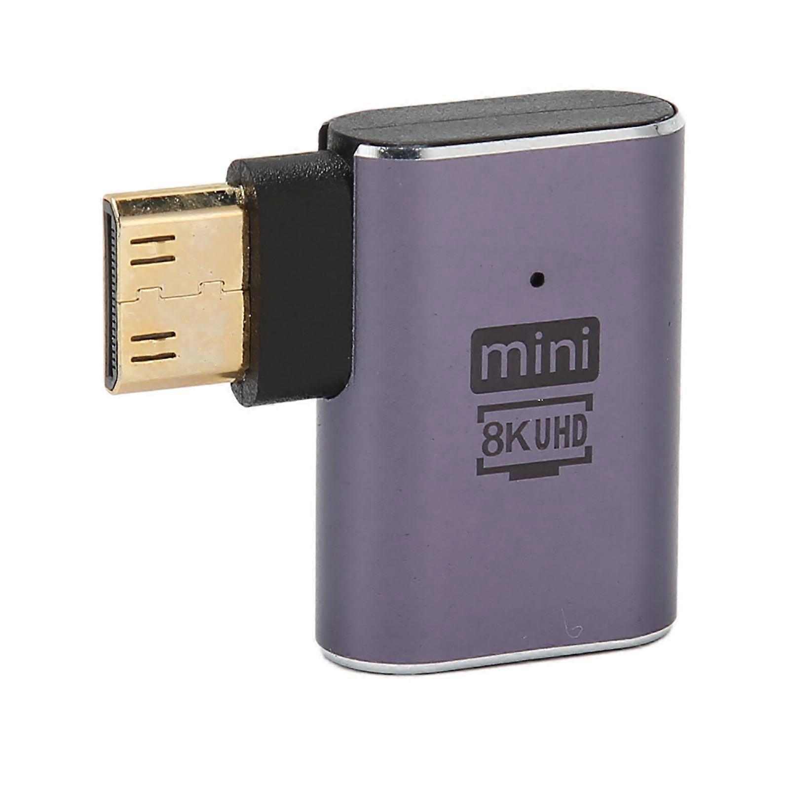 Mini HD to HD Adapter Right Angle 8K 60Hz 48Gbps LED Indicator Mini HD ...