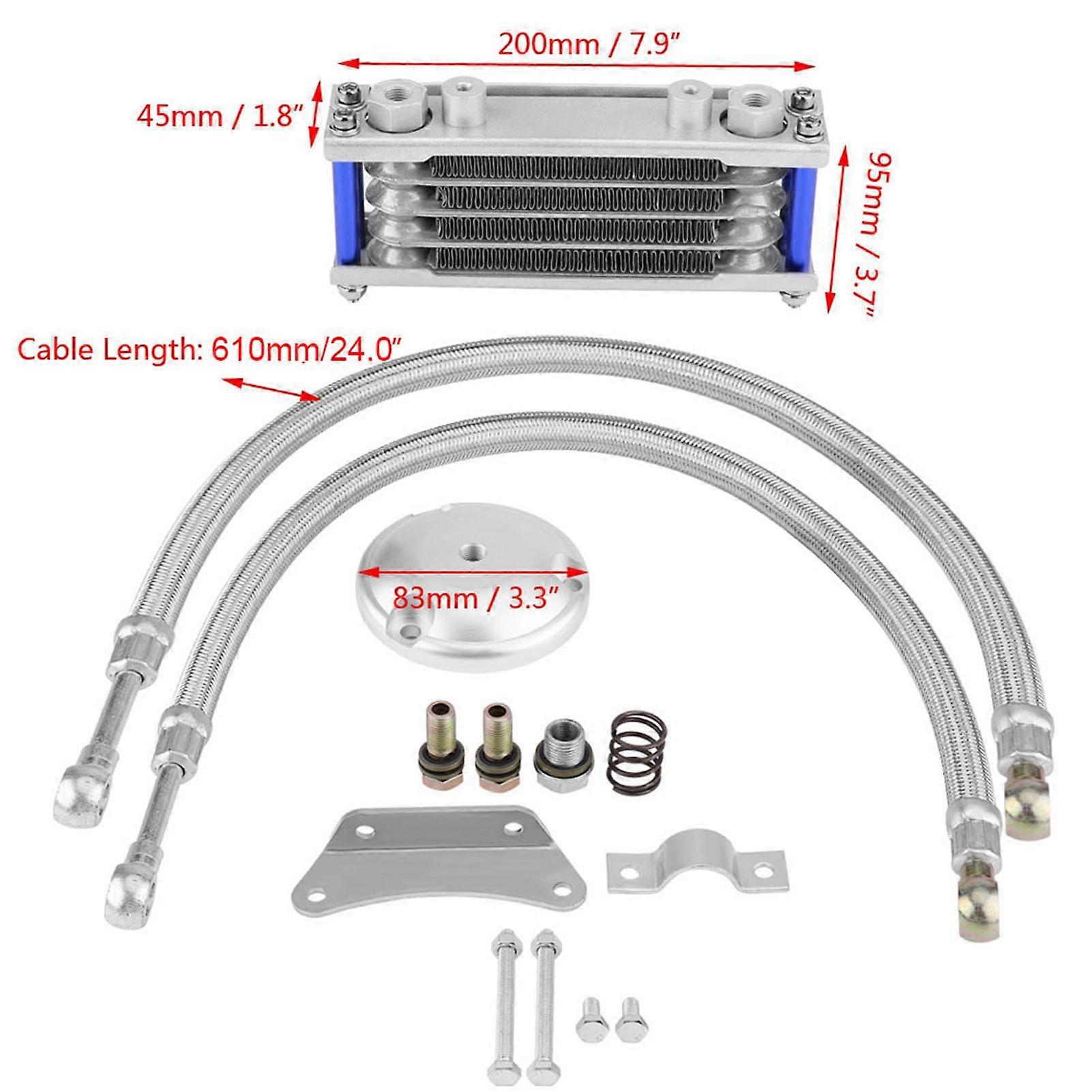65ml Motorcycle Oil Cooler Engine Oil Cooling Radiator System Kit for ...
