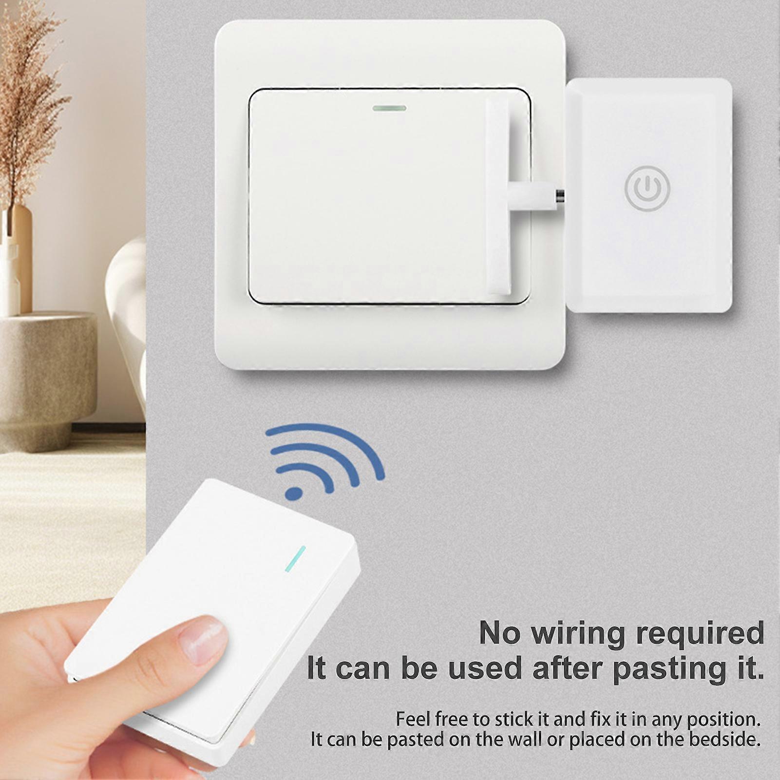 Remote Control Wireless Light Switch No Wiring Needed Effortless Setup Wireless Light Switch ...