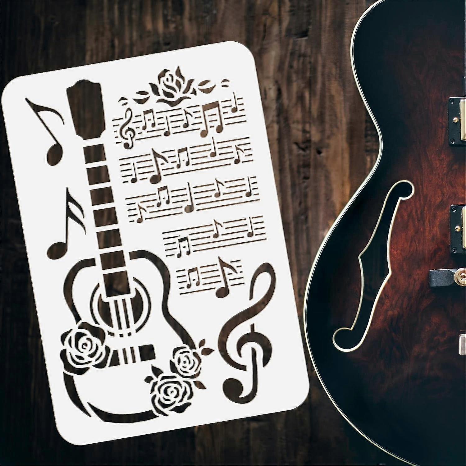 3PCS Music Notes Stencil Plastic PET Stencil Sets Guitar Template Cello ...