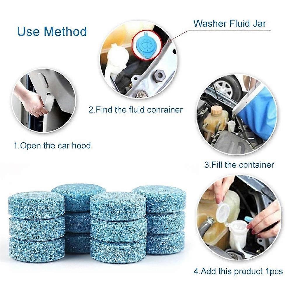 50pcs Car Windshield Glass Concentrated Washer Tablets Car Effervescent ...