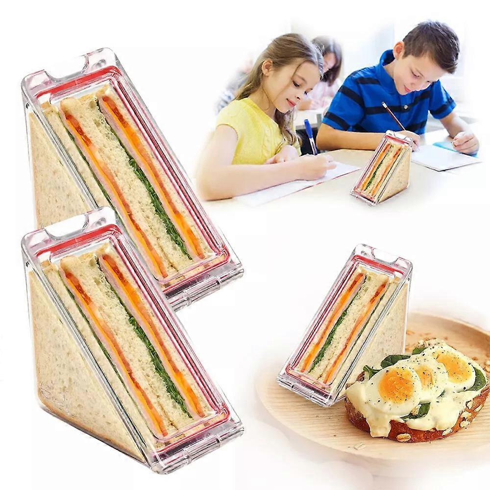 2X Triangle Sandwich Container Plastic Sandwich Bag Reusable Sandwich ...