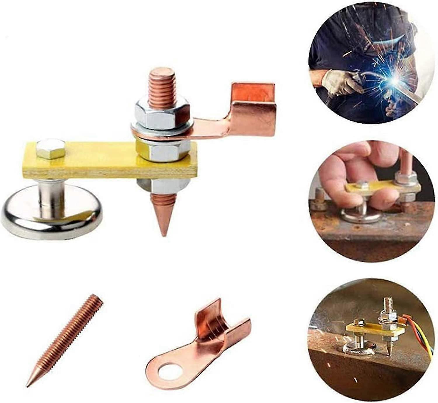 2pcs Welding Magnet Head Ground Clamp Connector Magnetic Welding Clamp ...