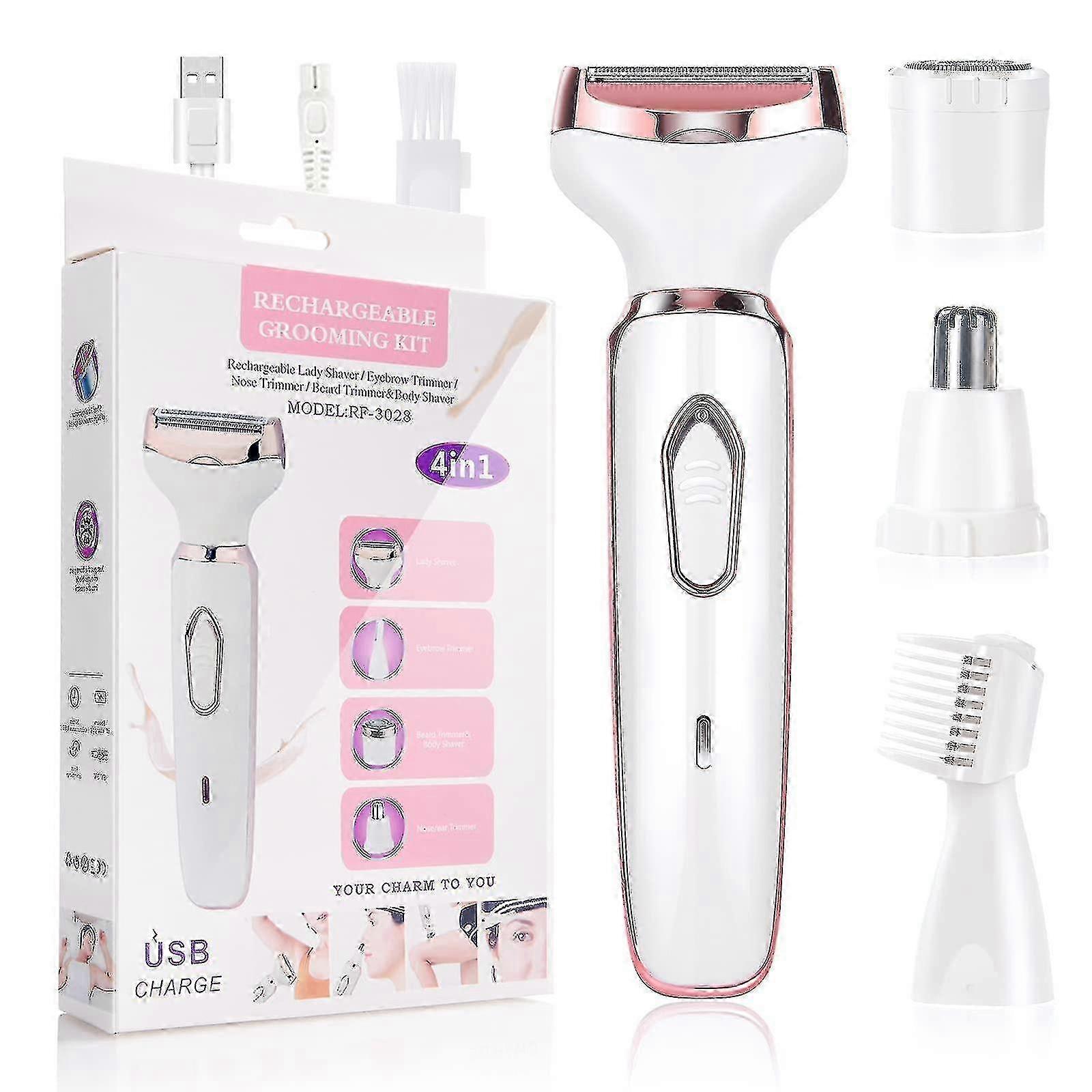 4 In 1 Electric Ladies Shaver Usb Rechargeable Waterproof Ladies Shaver ...