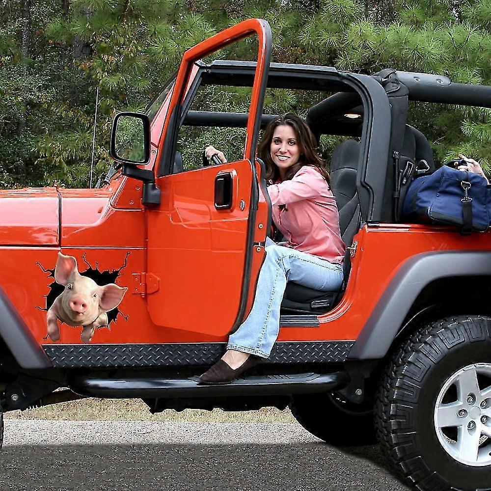 Funny Animal Car Sticker Pig Crack | Fruugo UK