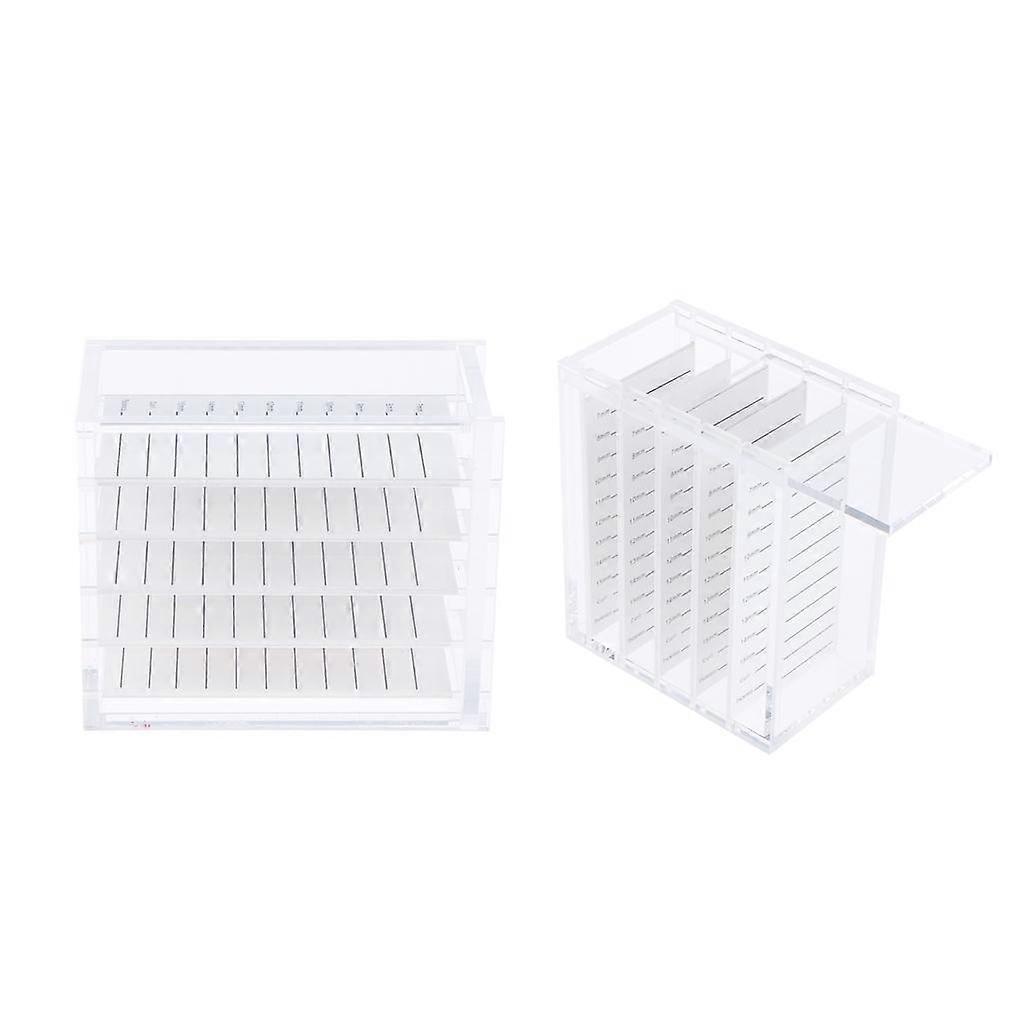 2pcs Clear Acrylic False Eyelash Organizer 5 Compartments Eyelash ...