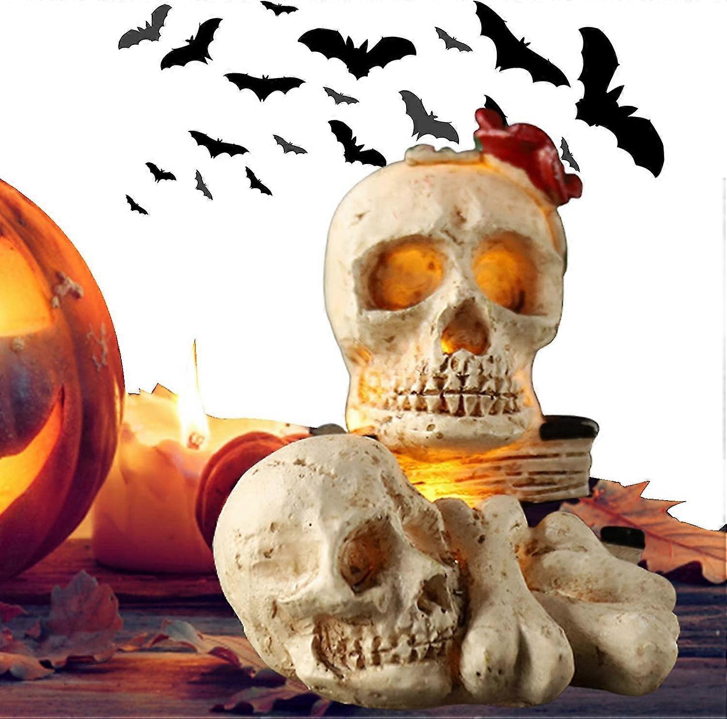 Dual head Skull Lamp - 3d Battery Powered Skull Lamp | Battery Powered ...