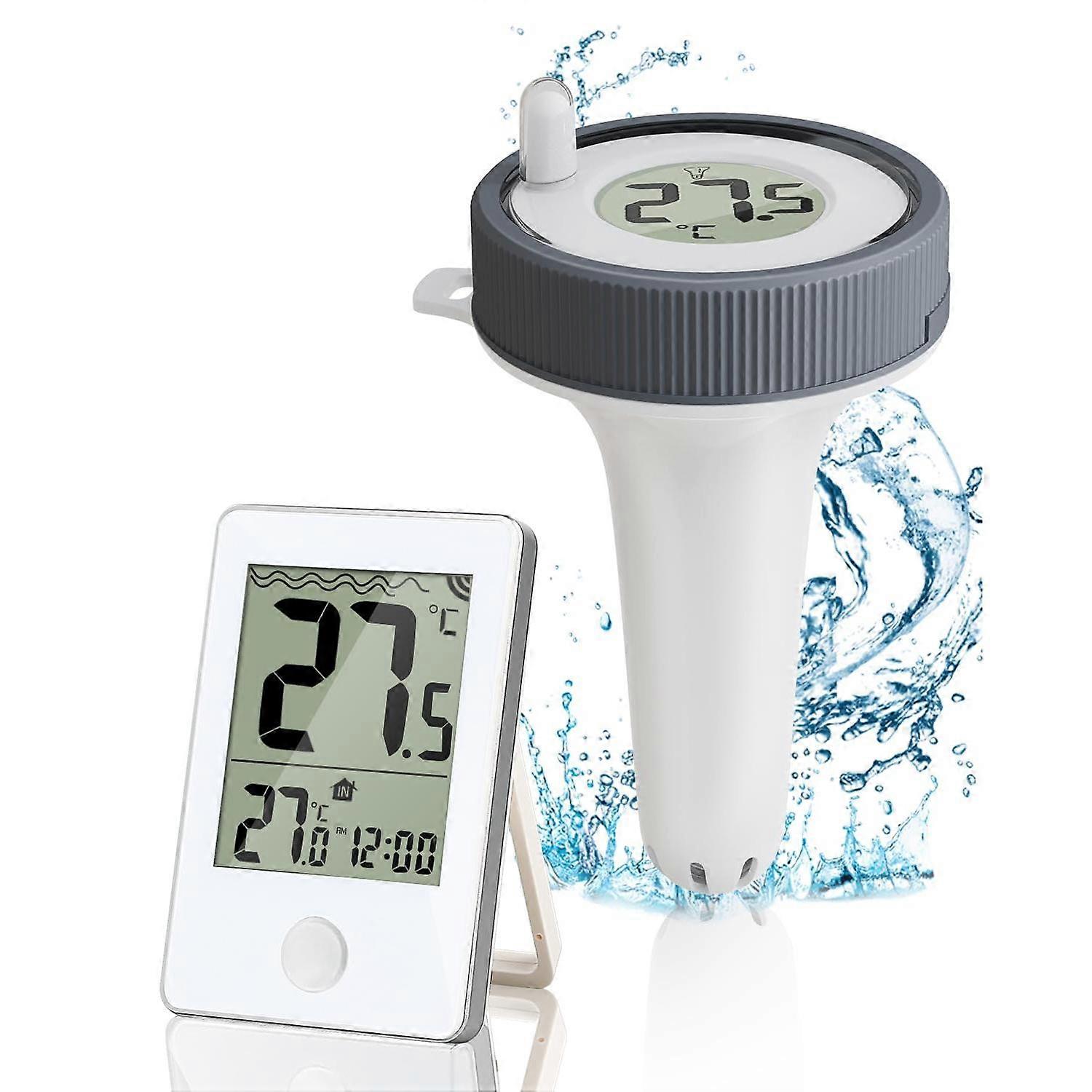Outdoor/Indoor Digital Pool Thermometer Wireless Floating Easy Read ...