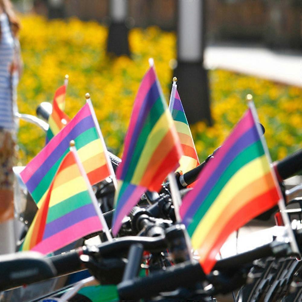 36 Pieces Rainbow Pride Flag Bisexual Mini Gay Stick Flags Pansexual ...