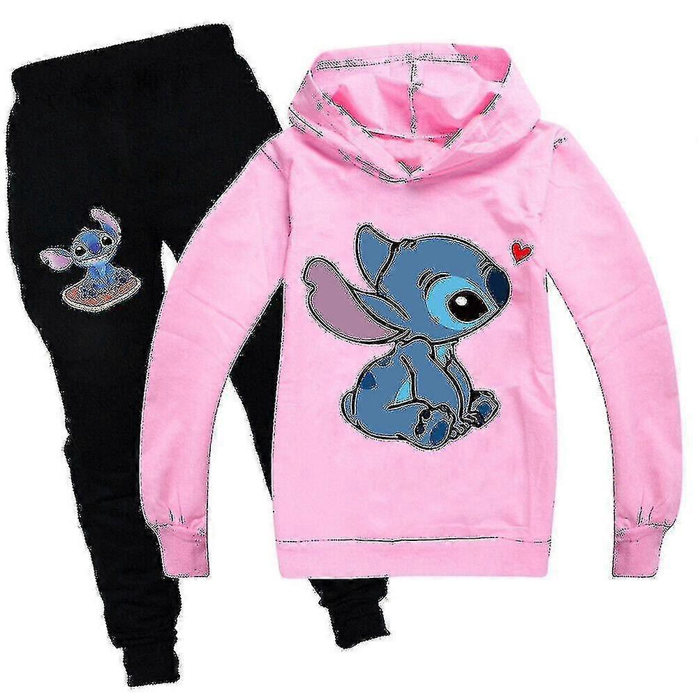 Lilo Stitch Tracksuit 2pcs Hooded Top Hoodie Pants Outfit Set Sportwear ...