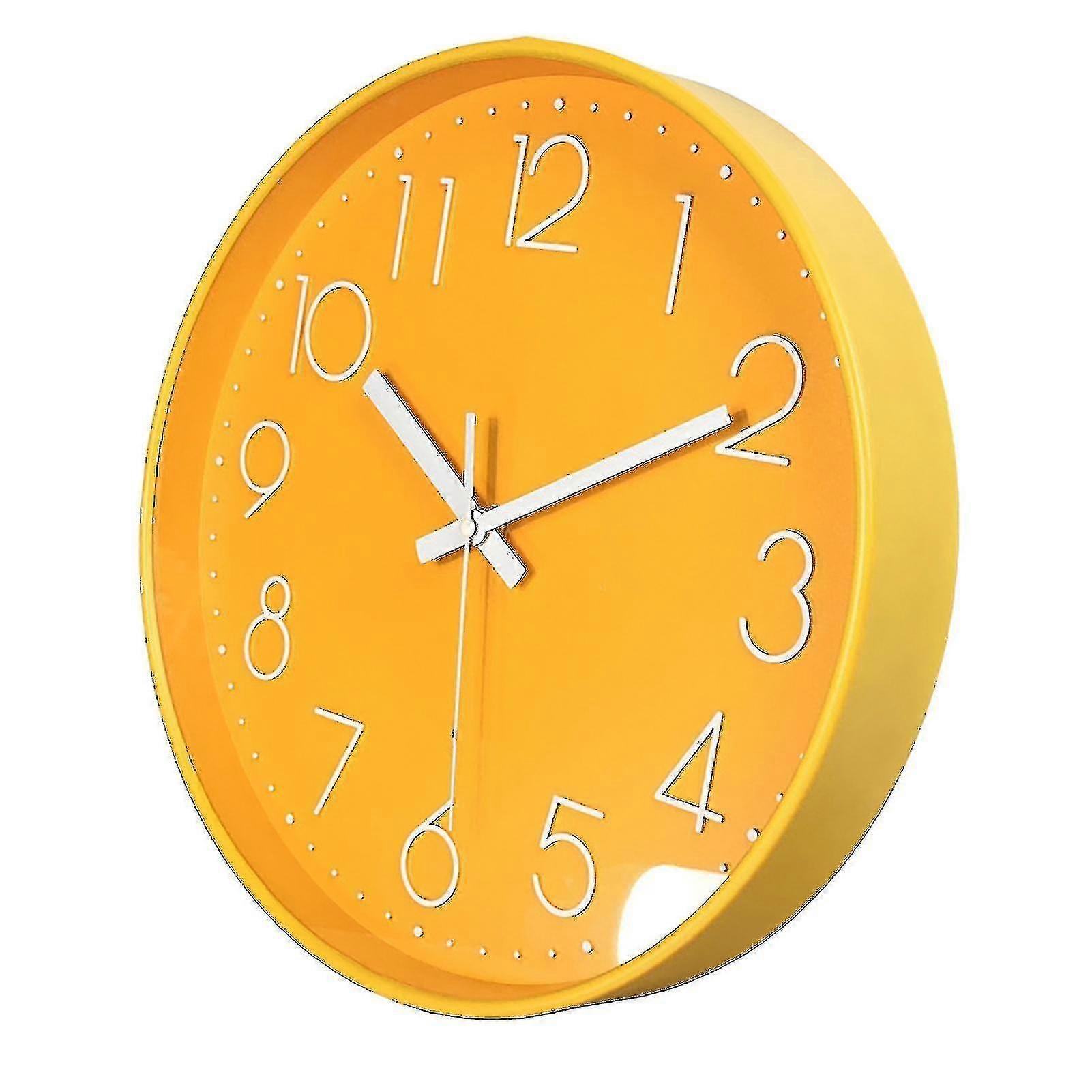 10 Inch Wall Clock Round Hanging Noiseless 3d Number Quartz Clock ...