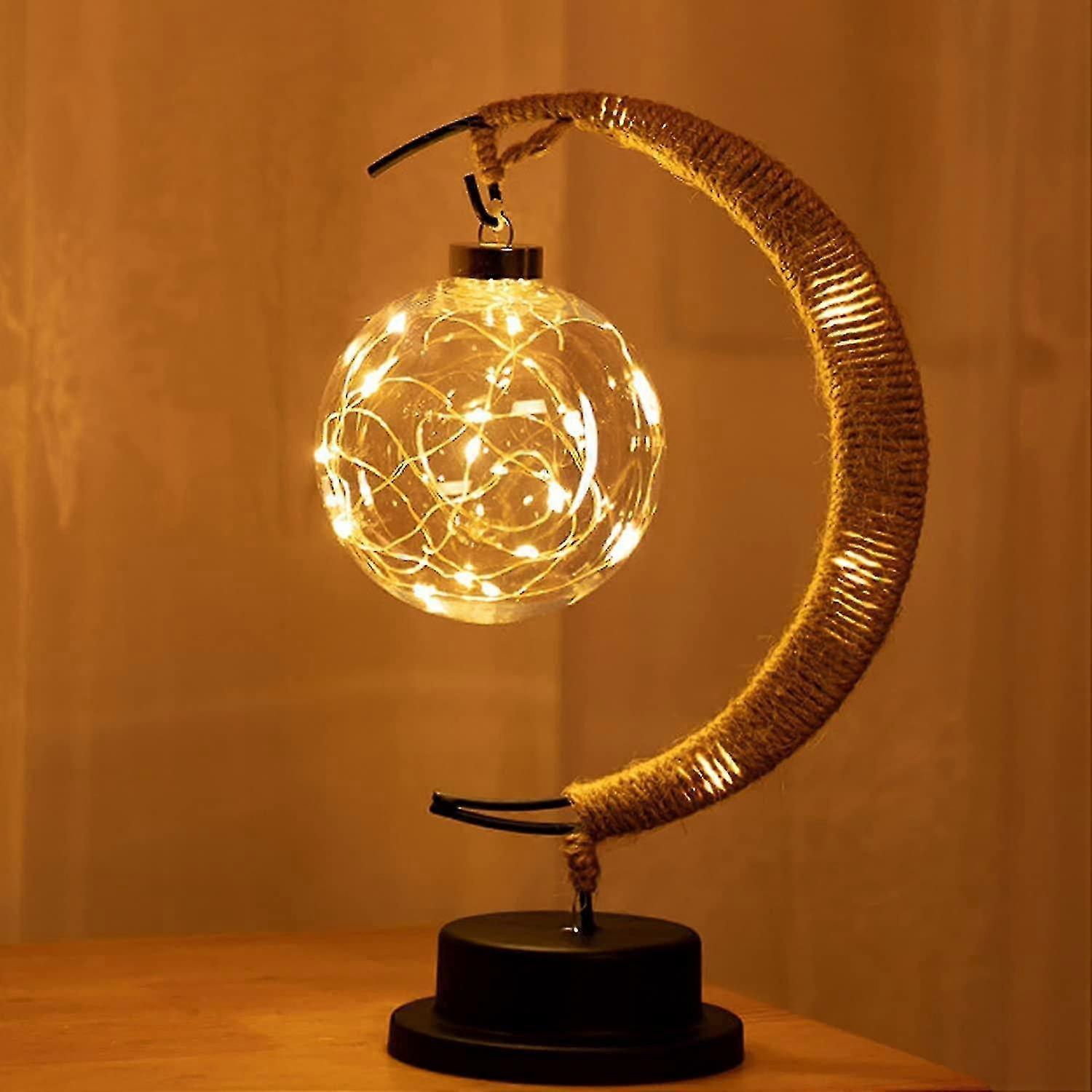 The Enchanted Lunar Lamp - Hanging Led Moon Lamp Night Light With Stand ...