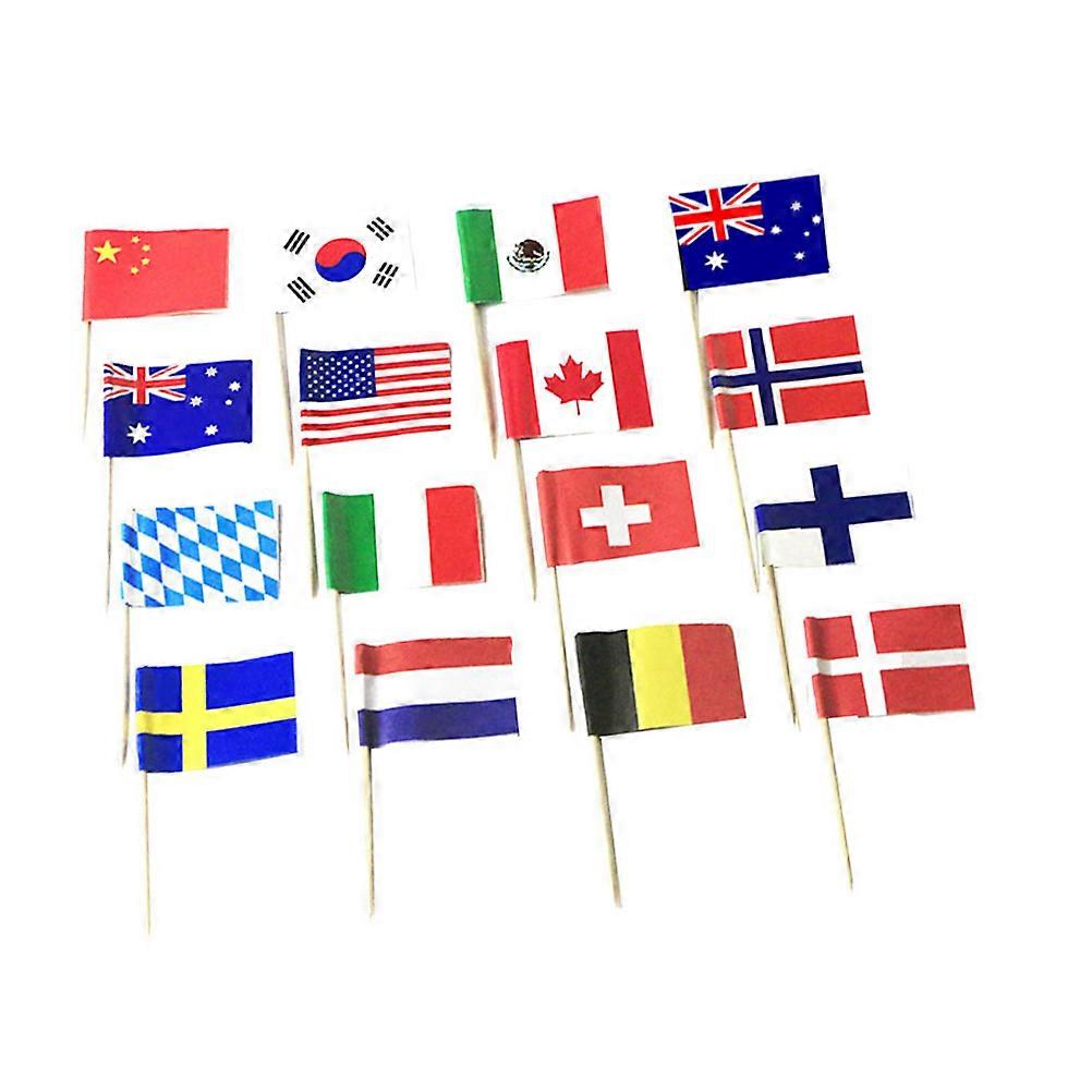 100 Pcs Cupcake Cake Toothpick Small Country Flag Country Flags ...