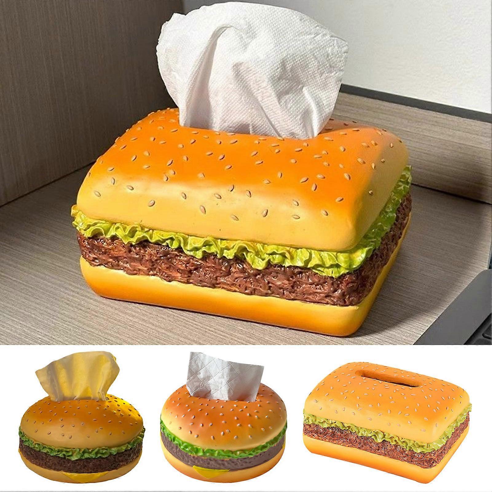 Burger Tissue Box Large Capacity Realistic Looking Hamburger Tissue ...
