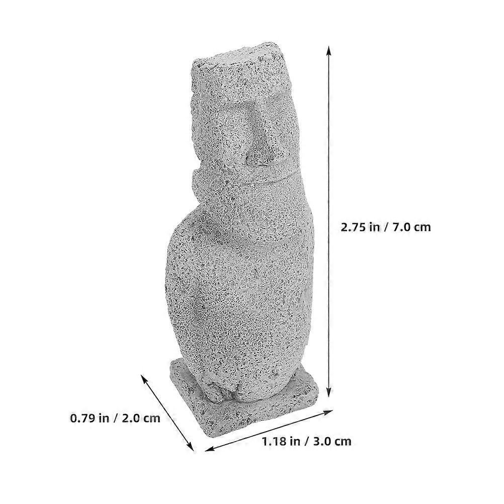 Miniature Moai Statue Home Decor Aquarium Landscaping Stone Craft ...