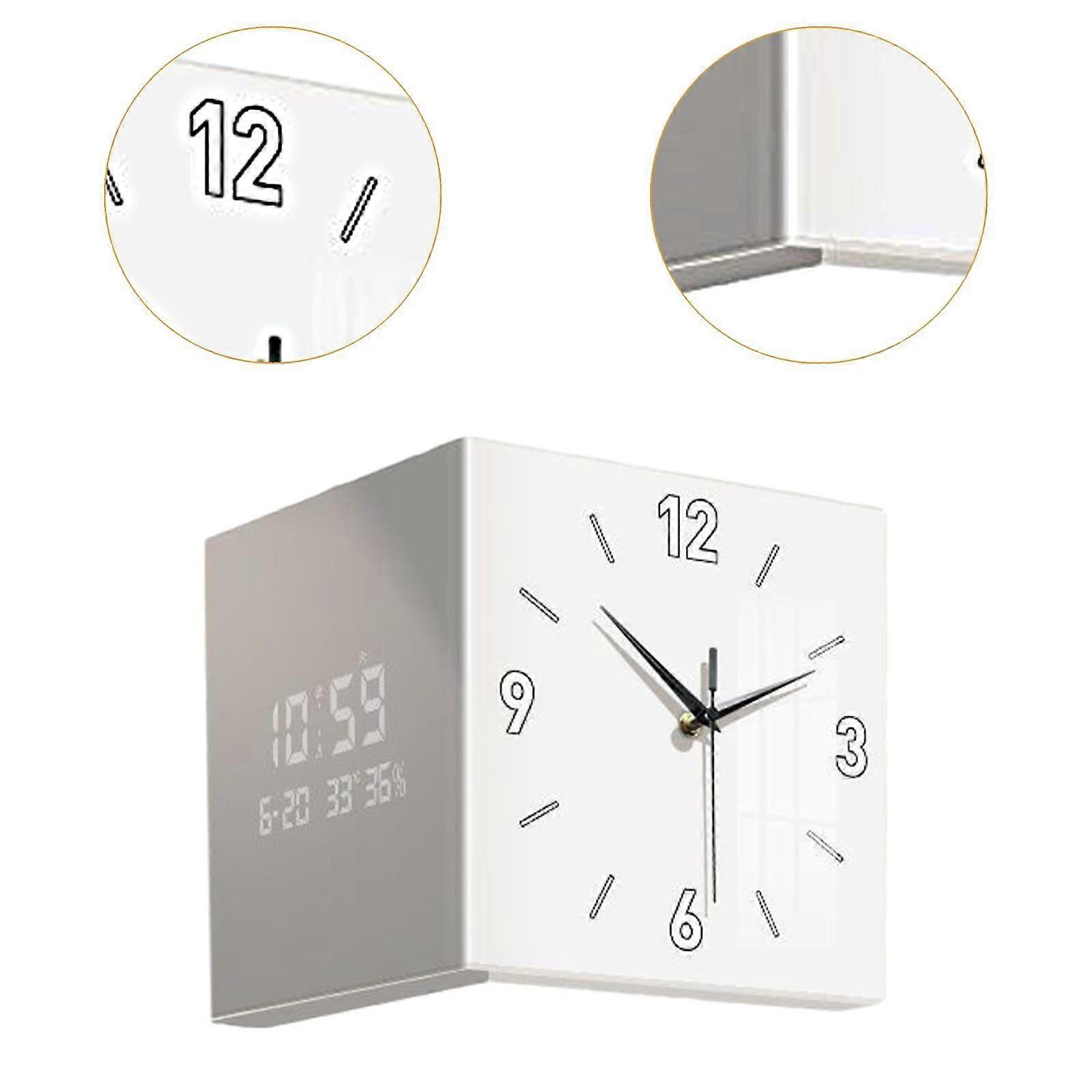 Corner Clock Easy to Read Decoration Square Wall Clock for Office Home ...