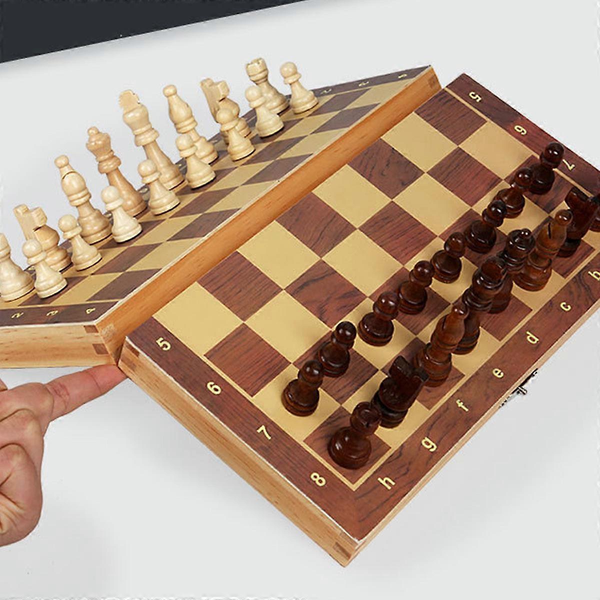 Timeless Wooden Chess Sets, Solid Wood 3-In-1 Game Set Including Chess ...